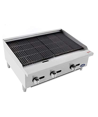 CookRite ATRC-36 Natural Gas Radiant Commercial Charbroiler Heavy Duty BBQ Grill Broiler - 105,000 BTU