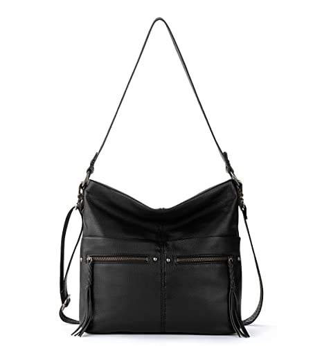 The Sak Ashland Bucket Bag in Leather, Black Solid