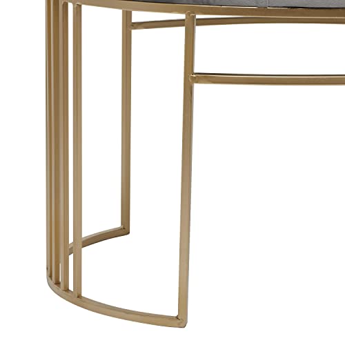 Deco 79 Metal Bench with Velvet Seat, 24" x 17" x 19", Gray