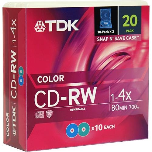 TDK 20 Pack Of CD-RW80 Rewriteable CDR's