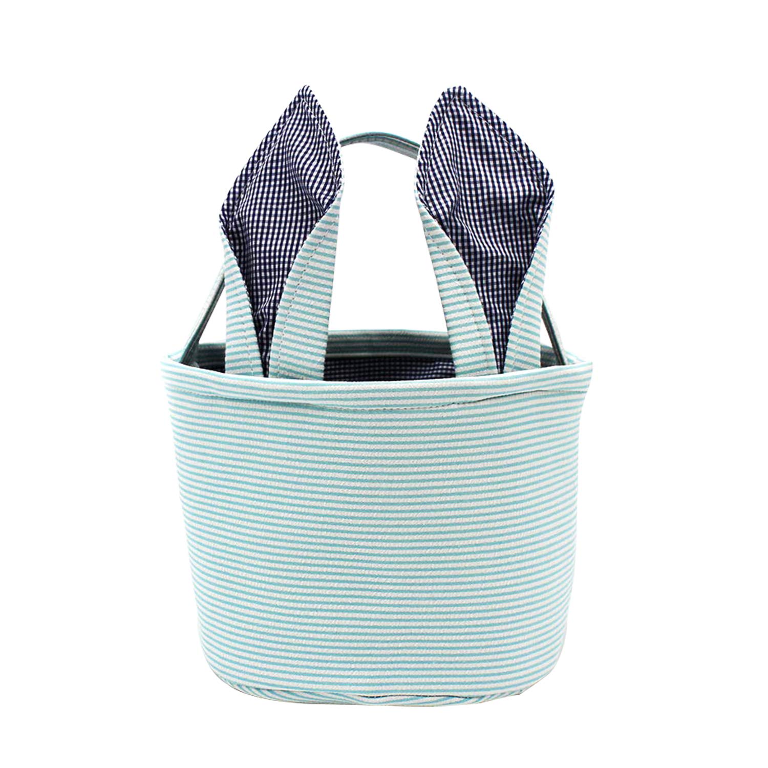 Easter Bunny Basket Bags Rabbit Canvas Toys Bucket Tote Storage Gifts Candies Handbag for Kids