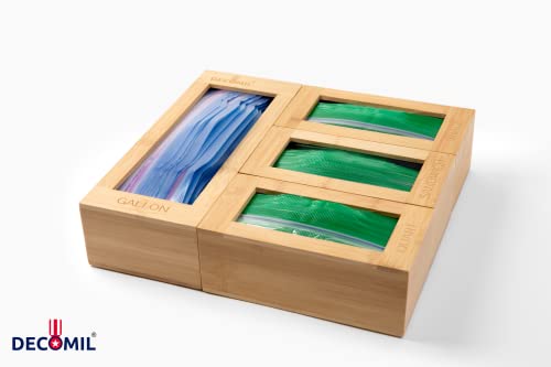 DECOMIL – Ziplock Bag Storage Organizer | Plastic Bag Organizer |Baggie Organizer Dispenser for Drawer | Food Storage Bag Organizer