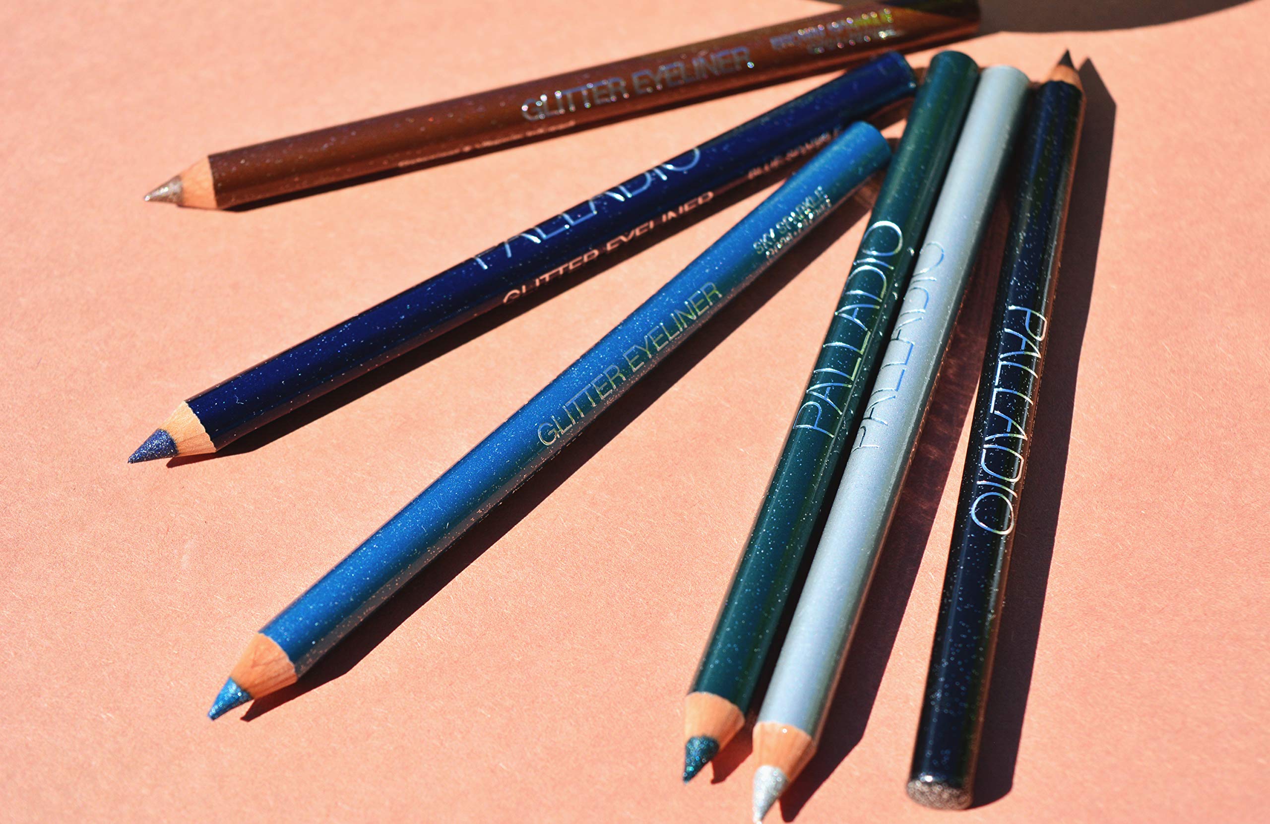Palladio Glitter Eyeliner Pencil, Longlasting Creamy Cosmetic Pencil, Shimmer Eye Liner, Buttery Smooth Tip, Professional Makeup Glittery Pencil, Sharpenable, Blue Sparkle