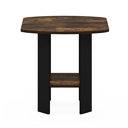 Furinno Simple Design End Side Night Stand/Bedside Table with Bin Drawer, Amber Pine/Black