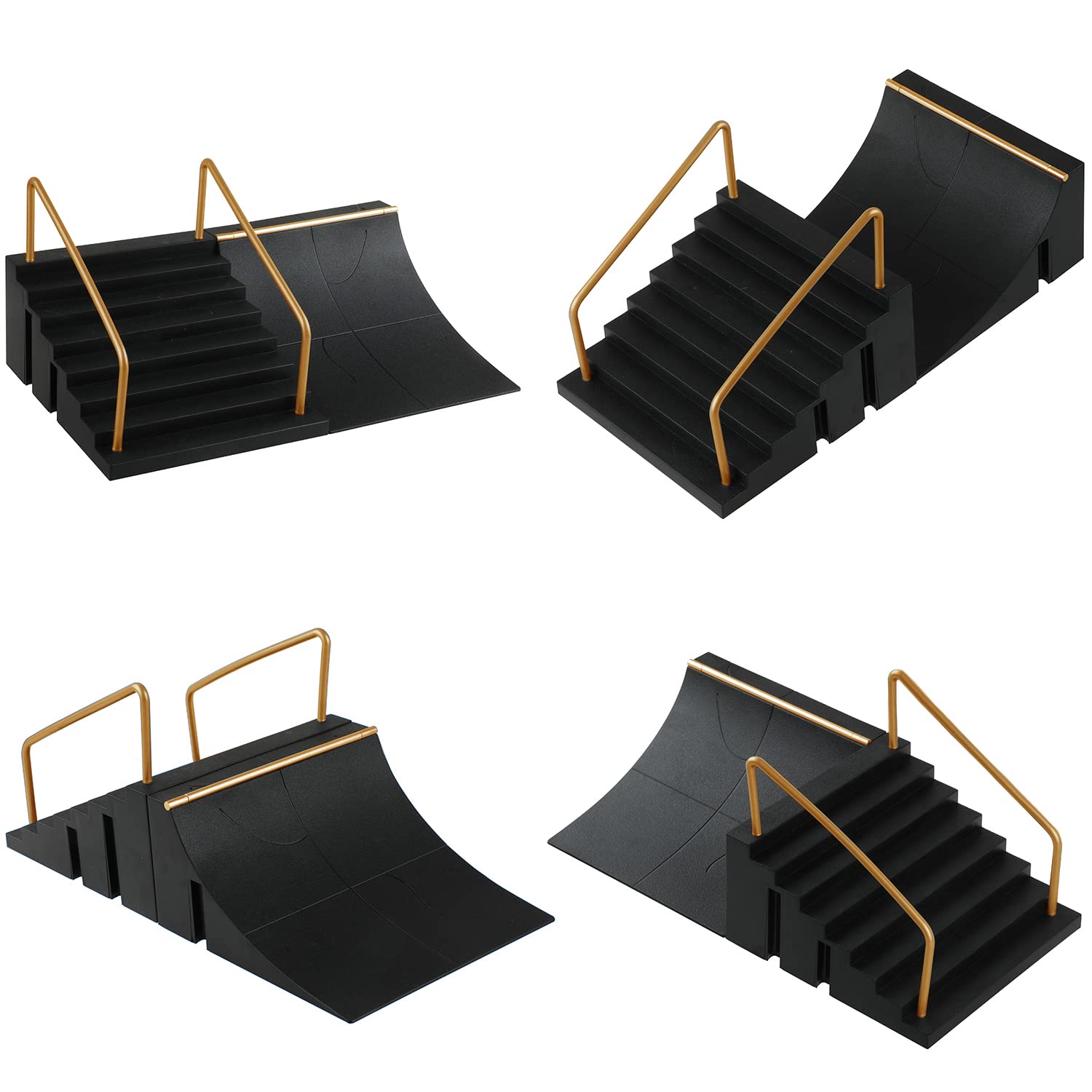 PLSOPPKG Skate Park Kit Ramp Parts for Finger Skateboard Skate Park Kit Part Training Props with Finger Skateboard Finger Bike Scooters and More…