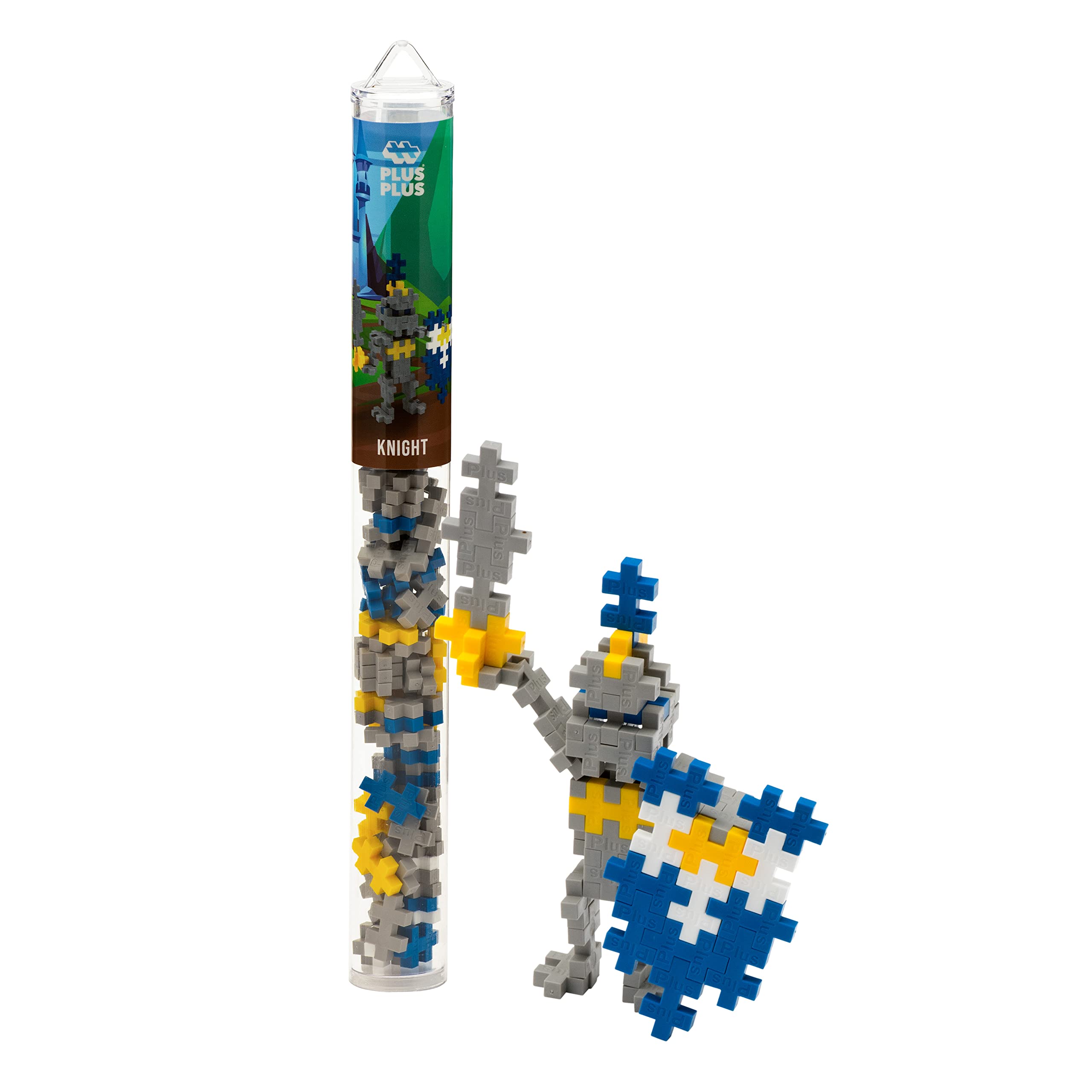 PLUS PLUS Building Block Playset Kit, Themed Figures 3D Puzzle, Fun Stem Toys for Kids, 350 Mini Interlocking Pieces - 5 Tube Bundle, Fantasy Battle