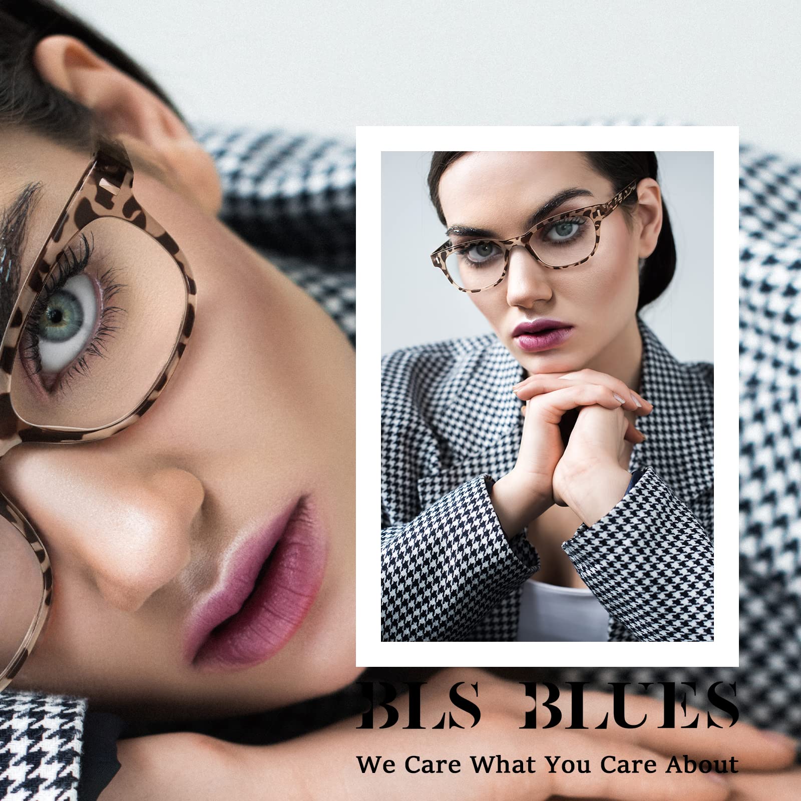 BLS BLUES Reading Glasses for Women/Men Blue Light Blocking, Computer Readers Anti Migraine/Eye Strain Blocker Eyewear 5Packs (Leopard/Tortoise/Black/Grey/Clear, 2.0)