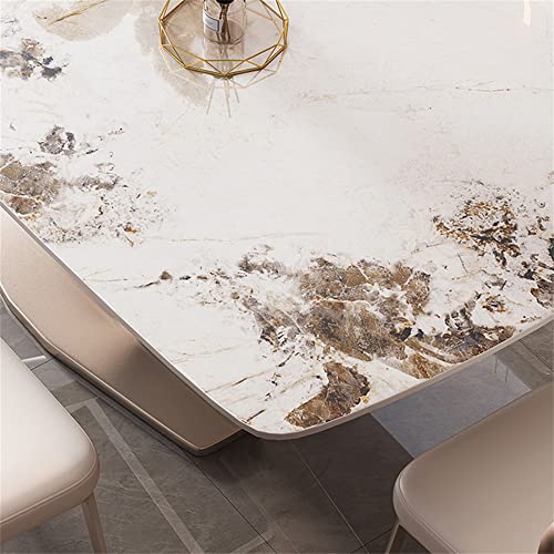 LITFAD Modern Rectangle Dining Table Set 7 Pieces Home Furniture Dinette Table Set with Metal Base Kitchen Table Set Restaurant Table and Chairs Set of 6-7 Pieces: Table with 6 Chairs