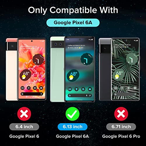 ivoler [3 Pack] Screen Protector Tempered Glass for Google Pixel 6a 5G 2022 (6.1 inch)[Fingerprint Unlock Compatible] with Easy Installation Frame[Not for Pixel 6] 9H Hardness Clear Film Bubble Free