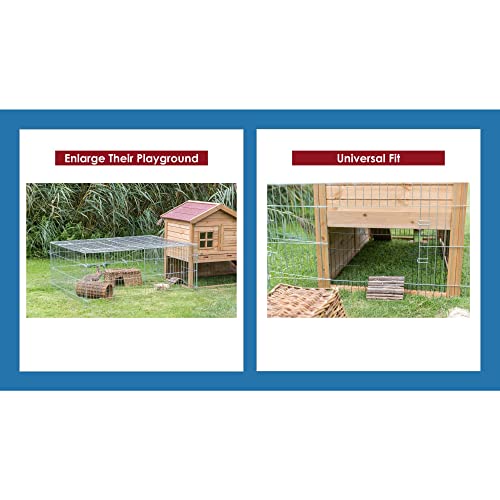 TRIXIE Enclosed Outdoor Run- 55 cu. ft., Galvanized Metal Cage, Portable Pen for Rabbit, Small Animal