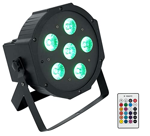 Rockville Battery PAR 61 Black RGBWA+UV Rechargeable Stage Wash Light, DMX Control, Sound Activated, Includes Remote, Up to 18 Hours Battery Life, Perfect for DJ Events, Parties,