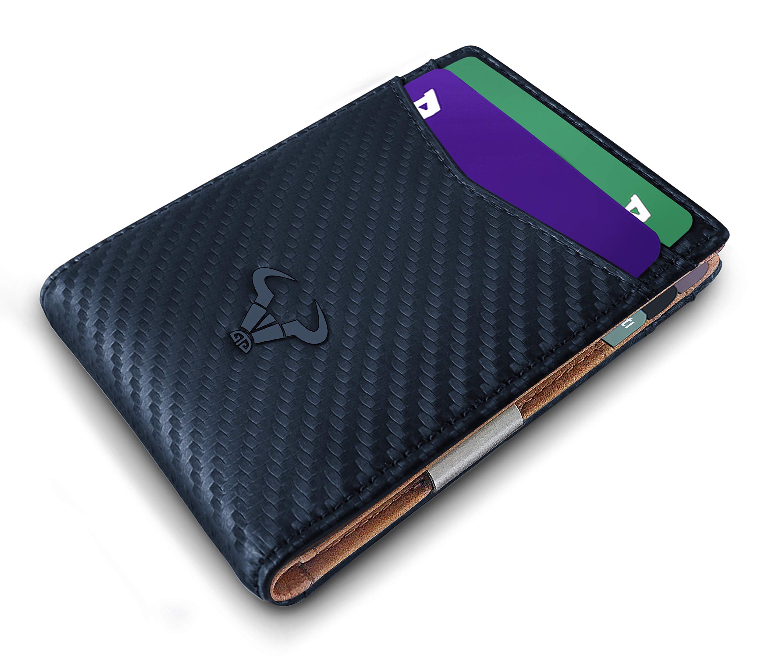 BULLIANT Slim Wallet Money Clip, Mens Front Pocket Wallet For Men 8 Cards 3"x4.25",RFID Blocking,Gift Boxed