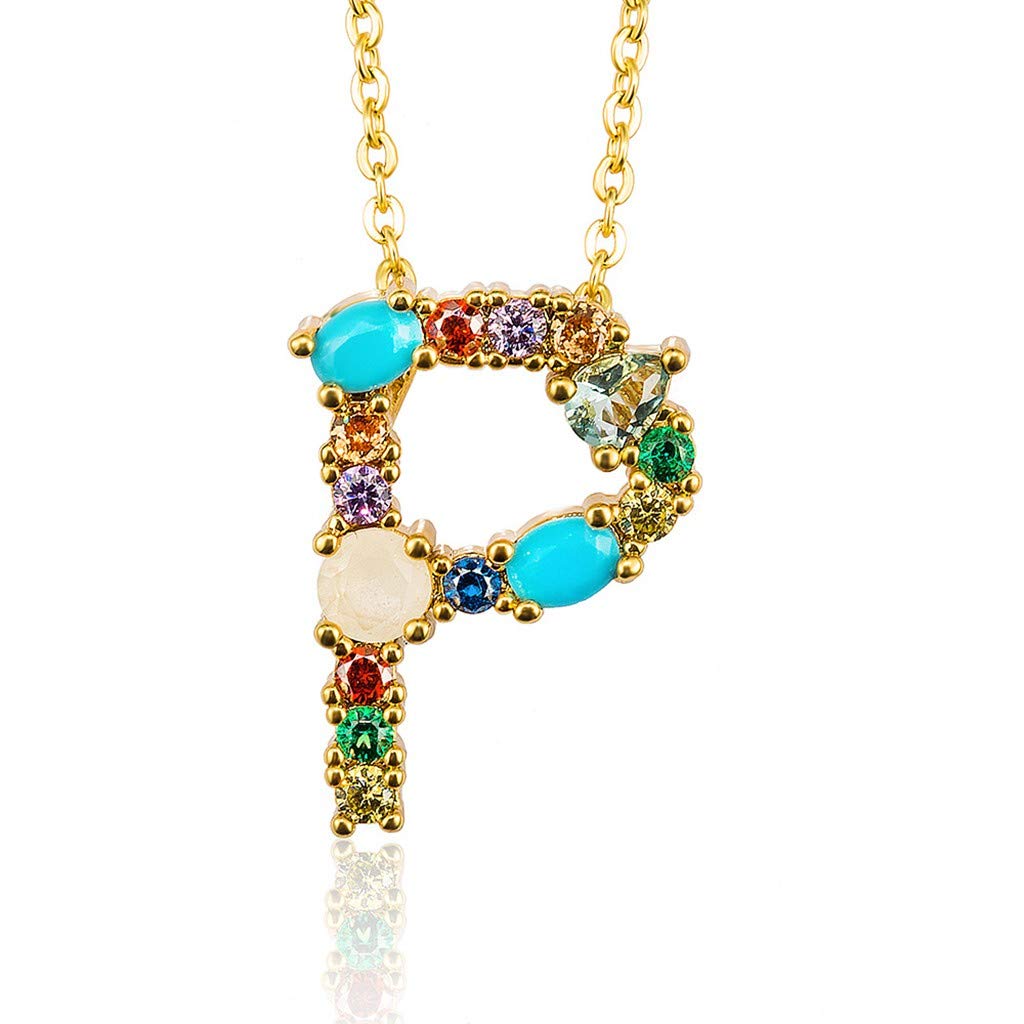 XBYEE Initial Necklace-Large Gold Dainty Personalized Letter Necklace Gift Pendant Charms Bead for Women Kids Child Necklace Jewelry (from Alphabet 26 A-Z)