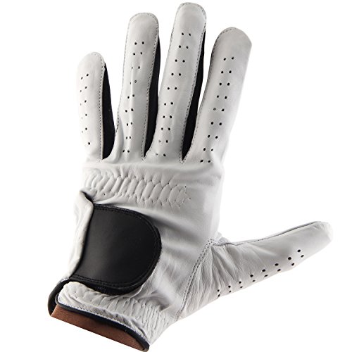 Birsppy AWEHIRU CABRETTA Leather Men Golf Gloves Compression FIT Design Extra Grip Breathable Ultralight (Small)