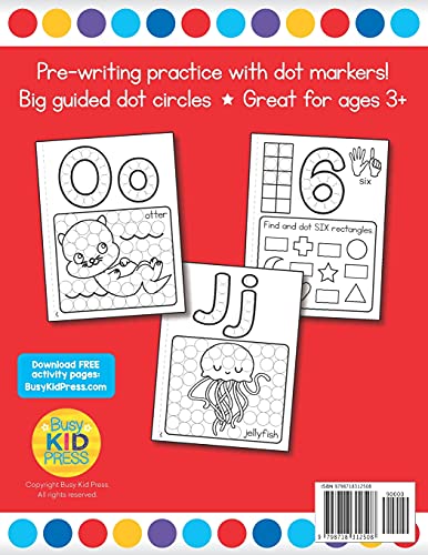 Ready for Preschool Dot Markers Activity Book: Pre-K Letters and Numbers Workbook For Kids Age 3-4