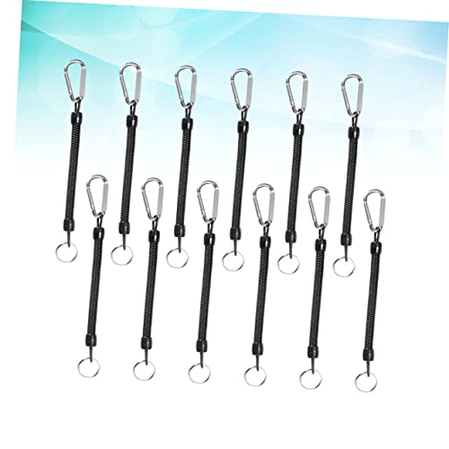 Housoutil 24 pcs Heavy Duty Spring Fishing Lanyard Tether Tools Retractable Fishing Ropes Fishing Gear Tool Fishing Safety Wire pogo Keychains Security Gear Tools Key Rings Heaps Lip Clip