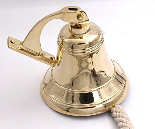 Brass Ship Bell Polished Nautical, Heavy Duty Polished Brass Bell, Brass Maritime Duty Watch Ships Bell by The Metal Magician