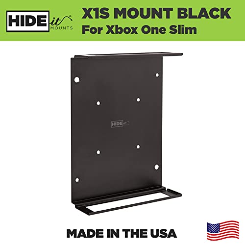 HIDEit Mounts X1S Wall Mount for Xbox One S - Patented in 2019, Made in USA - Steel Mount for Xbox One S to Safely Store Your Xbox One S on Wall Near or Behind TV