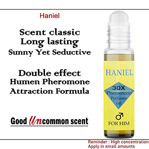Haniel Pheromone Perfume Oil for Men Luxury and Power Classic Cologne Scent,Enhance Attracttion Formula, Intoxicating,Sunny yet seductive,For Manly Temperament, Roll On Easy Carry