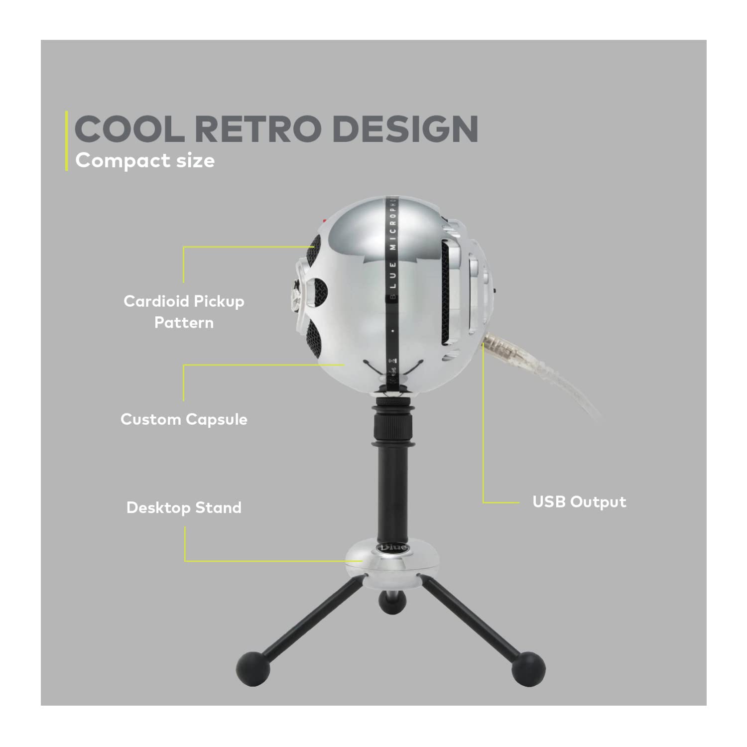 Blue Microphones Snowball USB Mic (Brushed Aluminum) Bundle with Boom Scissor Arm, Shock Mount and Pop Filter (4 Items)