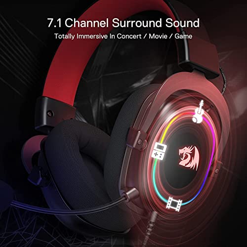 Redragon H510 Zeus-X RGB Wired Gaming Headset - 7.1 Surround Sound - 53MM Audio Drivers in Memory Foam Ear Pads w/Reliable Fabric Cover- Multi Platforms Headphone - USB Powered for PC/PS4/NS