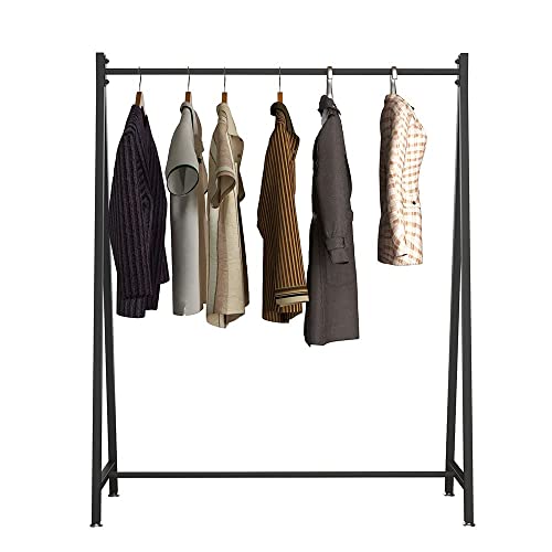 DR.IRON Black Metal Clothing Rack, Industrial Clothes Rack with Top Rod Heavy Duty Clothing Rack for Hanging Clothes for Home Bedroom,Clothing Store, Laundry Room