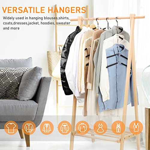 DOIOWN Clothes Hangers Space Saving Coat Hangers Non Slip Blouse Hangers Heavy Duty Foldable Stainless Steel Sweater Shirt Hanger Multilayer Closet Storage Organizer (2)