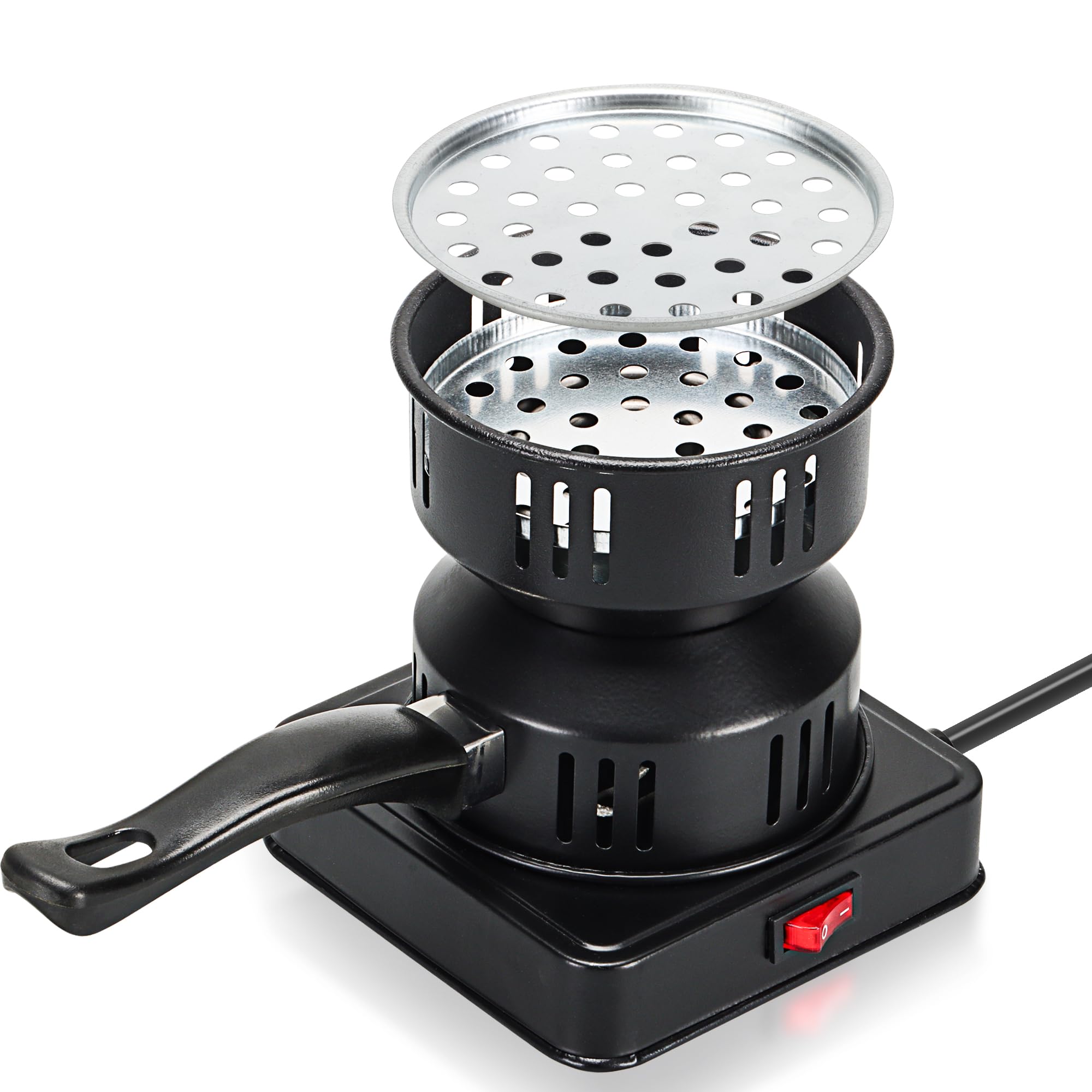 DiDiBirDi Electric Charcoal Burner,Double Layer Multipurpose Charcoal Starter,600W Fast Heating, Suitable for Family Barbecue Dinner