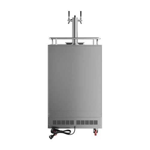EdgeStar KC7000SSTRIP Full Size Triple Tap Tower Cooled Built-In Kegerator - Black and Stainless Steel