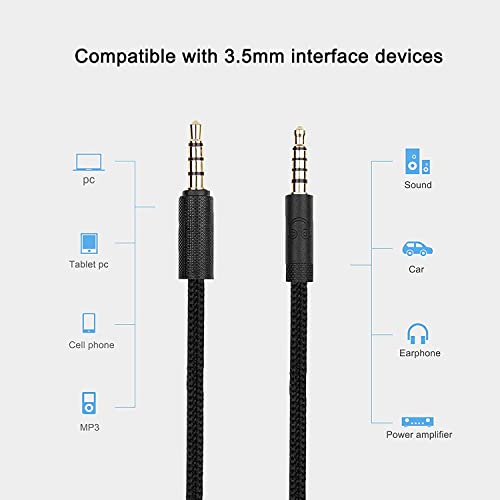 G Pro Audio Aux Cable for Logitech G433/G233/G Pro/G Pro X Headphones Audio Extension Cable with Inline Mute Switch and Volume Controller Button(Black, 2m)