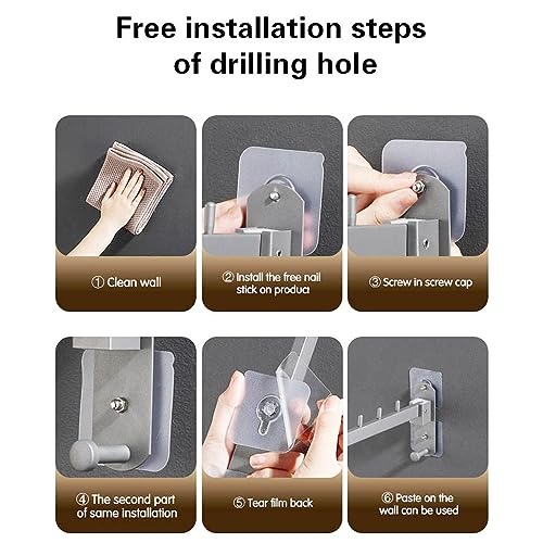 Haokaini 2pcs Laundry Hangers Wall Mounted Clothes Hanger Rack Foldable Stainless Steel Heavy Duty Clothing Drying Rack for Laundry Room Bathroom Balcony Utility Room