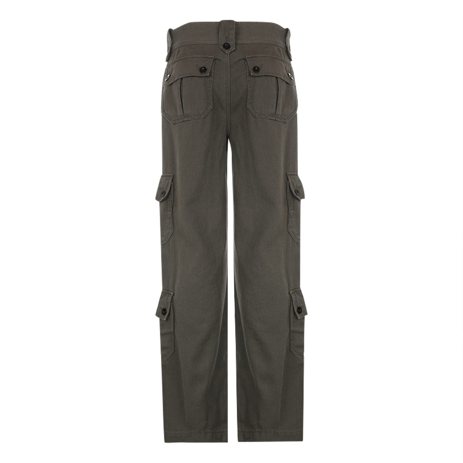 Cargo Pants Women Low Waist Wide Leg Baggy Jogger Harajuku Vintage Y2k Relaxed Casual Work Pants Lounge Pants Gray Medium