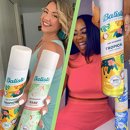 Batiste Dry Shampoo, Bare Fragrance, Refresh Hair and Absorb Oil Between Washes, Waterless Shampoo for Added Hair Texture and Body, Dry Shampoo Bottle 6.35 Oz(Pack of 1)