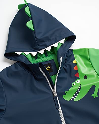iXtreme Boys’ Raincoat - Waterproof Slicker Shell Windbreaker Rain Jacket (Toddler/Boy), Size 7, Navy Baby Alligator