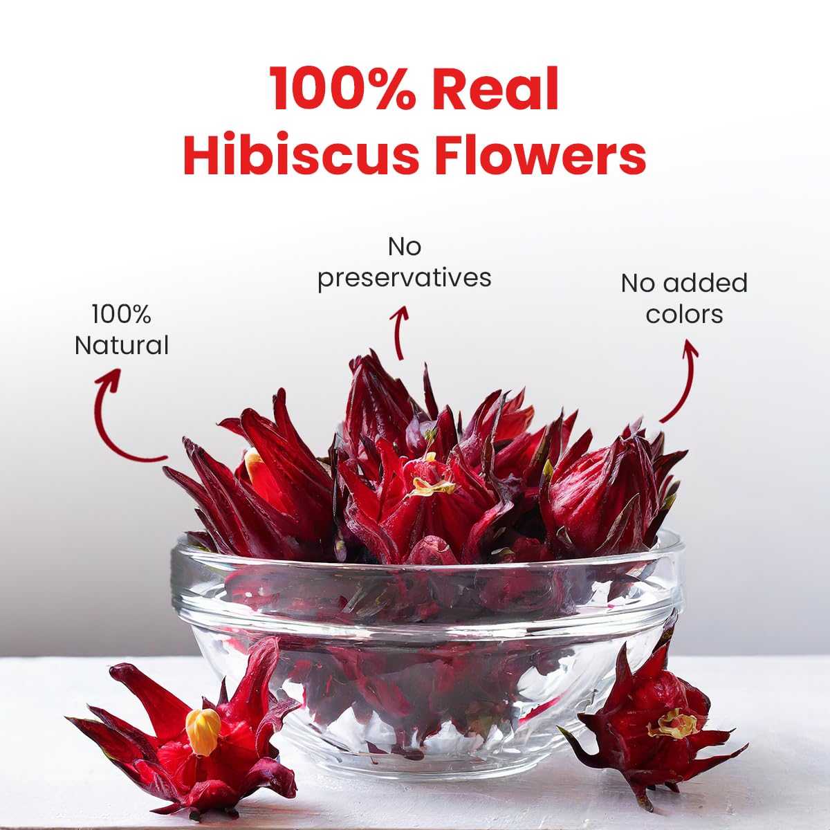 BLUE TEA - Hibiscus Classic Herbal Tea - 100 Plant Based Tea Bags || SKIN GLOW ENHANCING TEA || Caffeine Free - Flower Based - Vegan - Non-Bitter - Natural Ingredients | Zipper Pack