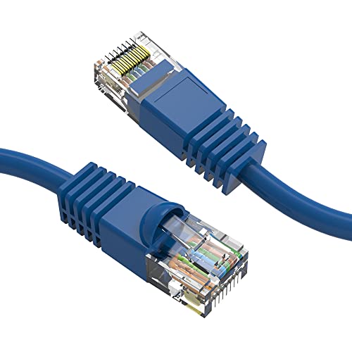 CABLYTIC (100 Pack Cat 6 Ethernet Cable 50 Feet Blue UTP Booted 50 FT Computer Network Cable, Internet Cable, Cat 6 Cable