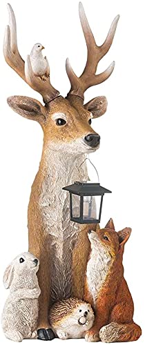 YANGXUE Solar Garden Light, Fawn Solar Light Garden Decor Statues, Solar Deer Statues Lamp, Resin Crafts Light Lantern,Garden Decor Ornament Used for Home,Yard, Patio Art Decorations