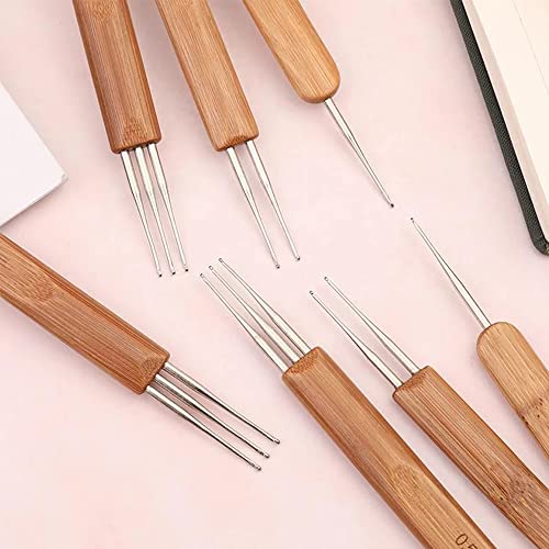 Dreadlocks Crochet Hooks 3pcs/Set ,Braid Hair Dreadlocks Needle ,Dreadlock Crochet Hook Tool Weaving Needle Tool ,Locs Crochet Needle (3 Pieces 1 Hook /0.5mm+0.75mm+1mm)