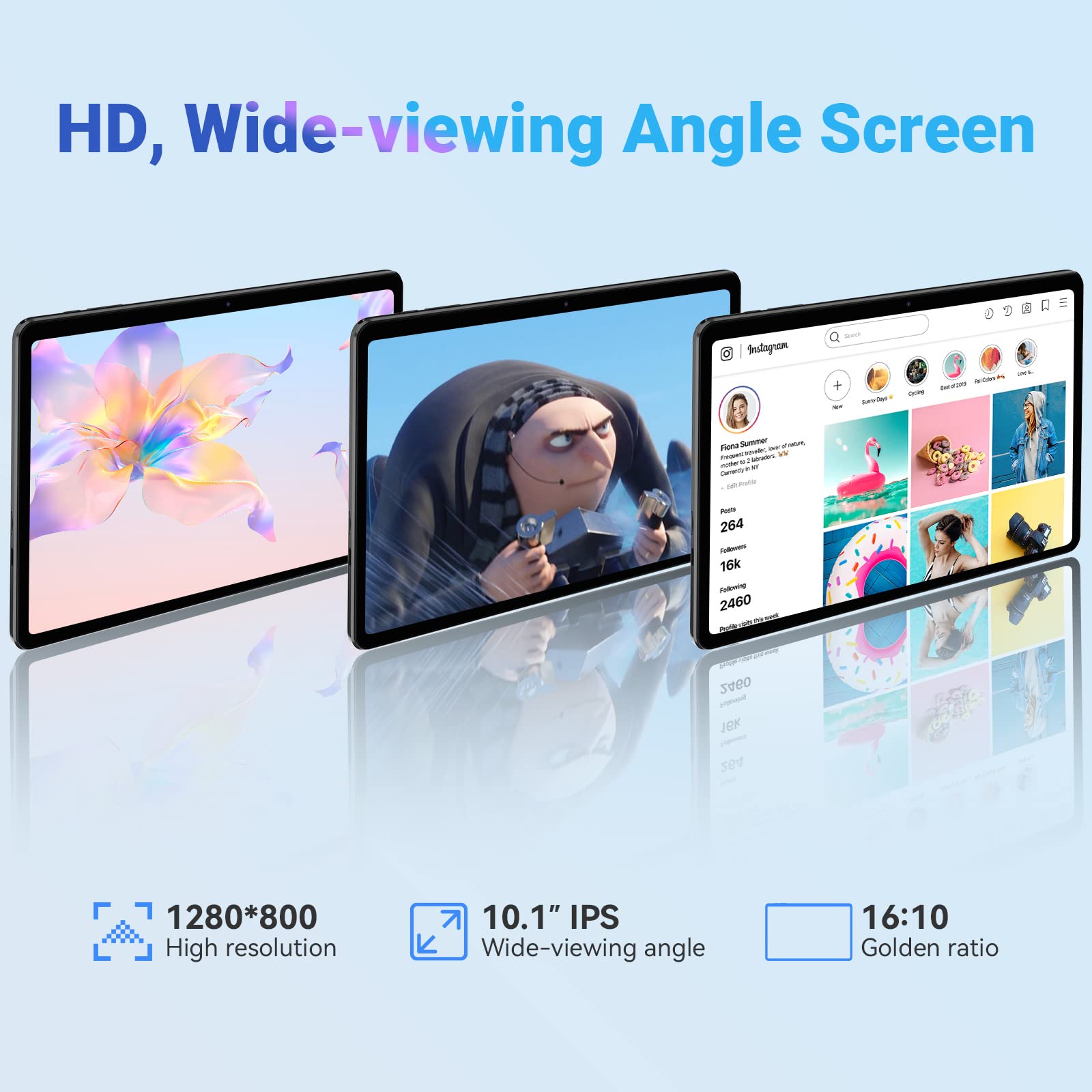 Blackview Tab 70 WiFi 2024 Android 13 Tablet, 6(3+3) GB+64GB 1TB Expand, Wi-Fi 6 Model, 10.1 inch Tablet with HD+IPS Display, 6580mAh, Dual Speakers and Camera, BT5.0, GMS, 2.0GHz CPU, Gray