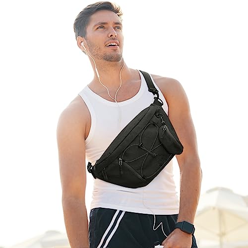 G4Free Sling Bag RFID Blocking Large Sling Backpack for Men Women Crossbody Chest Bag for Sports Hiking Traveling(Black)