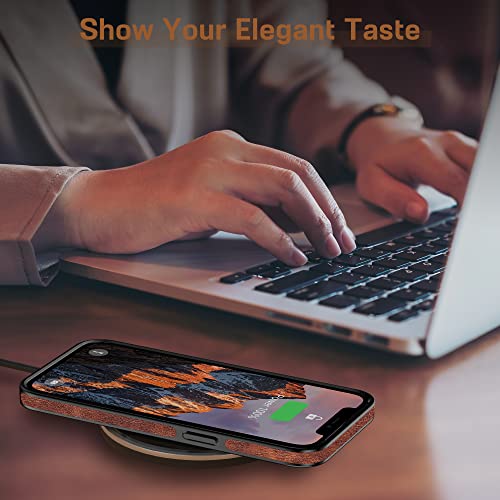 LOHASIC Logo Visible for iPhone 13 Pro Max Case, Premium Leather Slim Luxury Elegant PU Flexible Non-Slip Grip Protective Cover Men Women Phone Cases for iPhone 13 Pro Max 6.7" (2021) - Brown