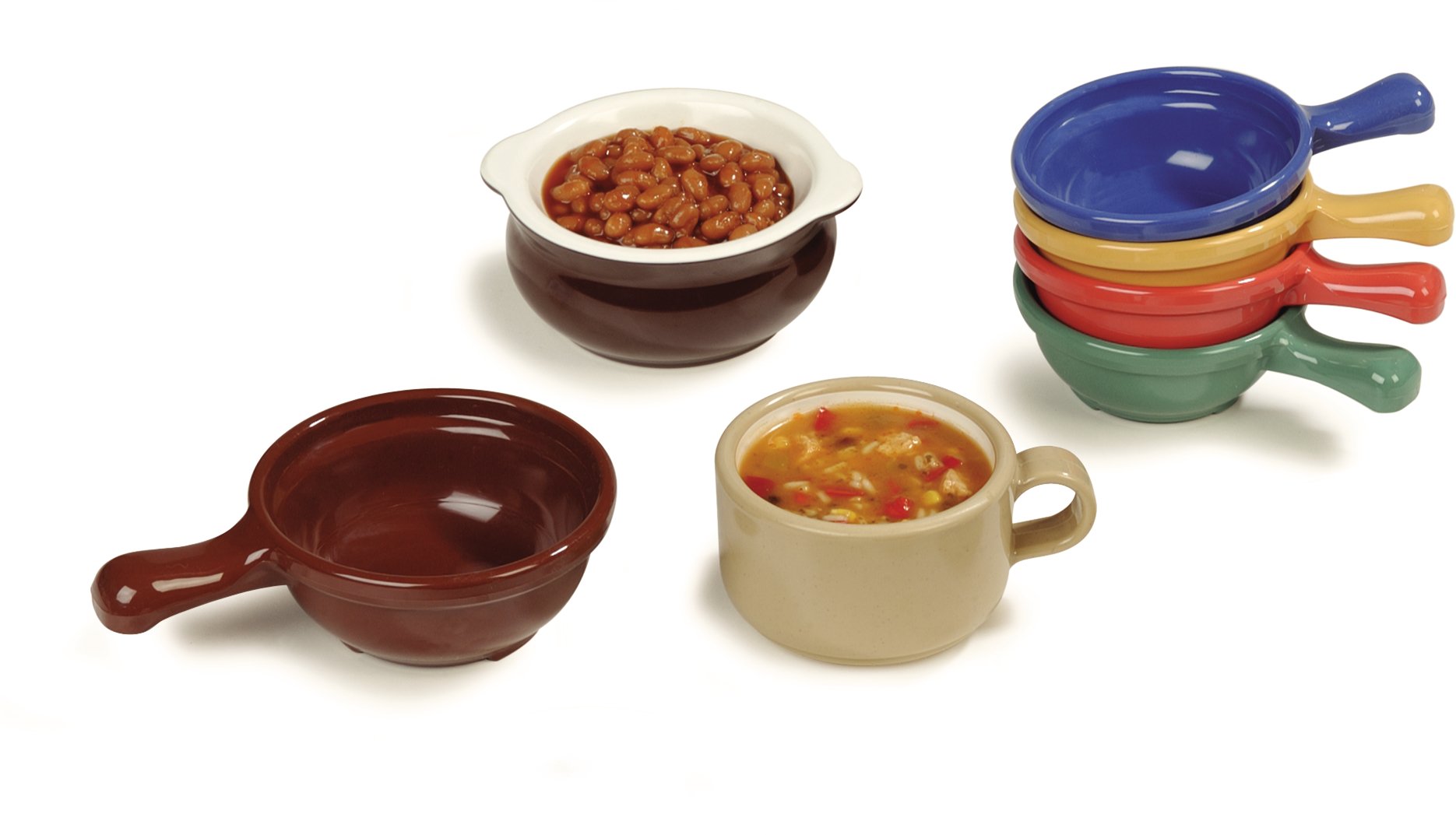 Carlisle FoodService Products Soup Bowl with Handle for Catering, Buffets, Restaurants, San, 8 Ounces, Yellow