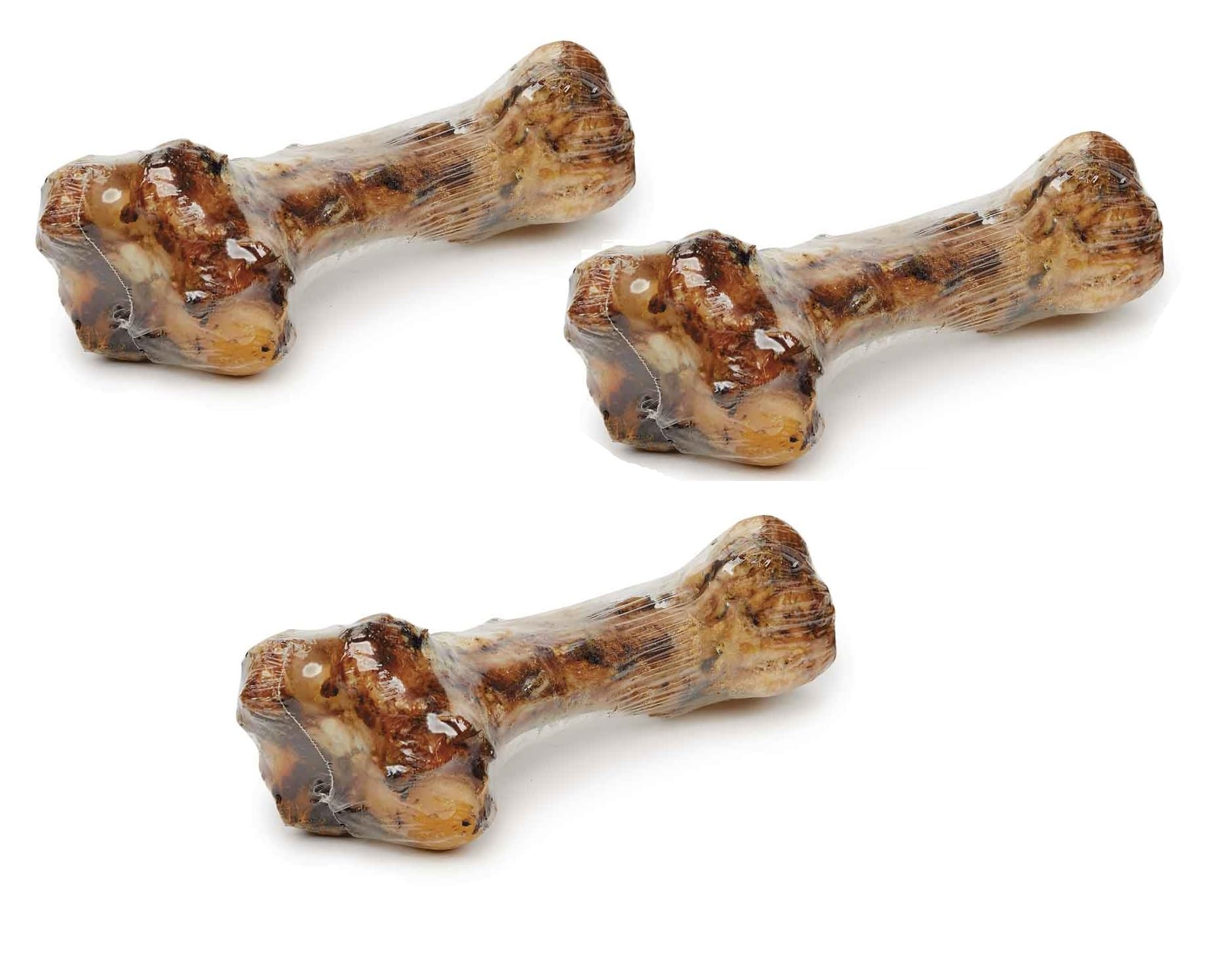 MPP All Natural Buffalo Shoulder 12 Inch Big Dog Bones Meaty Dental Chew Health (3 Bones)