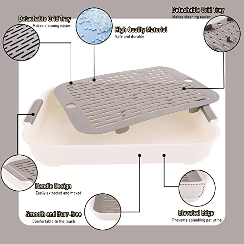 kathson Rabbit Litter Box Guinea Pig Training Litter Box Pet Toilet Potty Tray Small Animals Small Corner Litter Pan for Bunny Hamster Ferret Chinchilla Hedgehog(Writer)