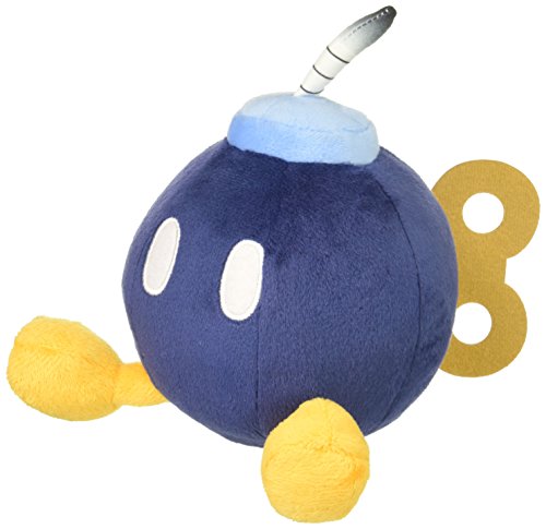 Little Buddy Super Mario All Star Collection 1429 Bob Omb Stuffed Plush, 5""", Multicolor