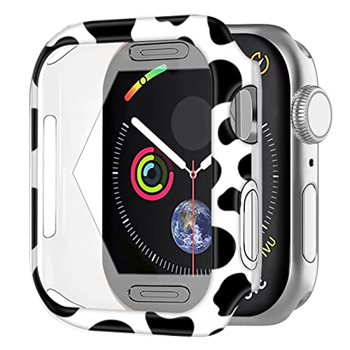 Cow Pattern for iWatch Protective Case Compatible for Apple Watch Case 38/ 40 mm for Apple Watch Series 6/5/4/3/2/1,Ultra Thin HD Clear Soft TPU Edge Cover (38/ 40 mm, Cow)