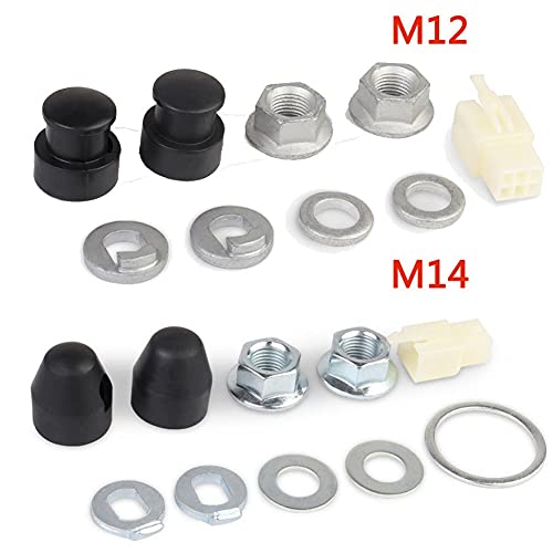 Carreteiro E-Bike Electric Bicycle Hub Motor Axle M12 Rear Lock Nut/Lock Washer / /Nut Cover with 12mm Shaft
