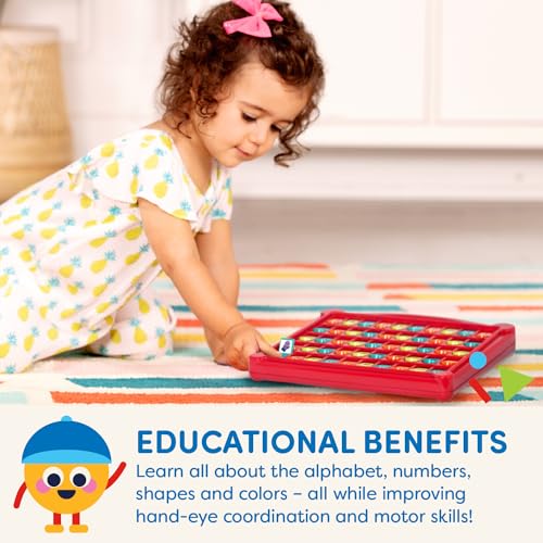 Battat – Pop-Up Alphabet – 50 Letter & Picture Flaps – Shapes, Colors & Letters – Educational & Learning Toys – 3 Years + – Hide & Seek Alphabet