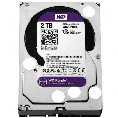 Western Digital WD Purple Harddisk 3.5" 4TB SATA3 6Gb/s IntelliPower 5400RPM 64 MB HDD Surveillance WD40PURX