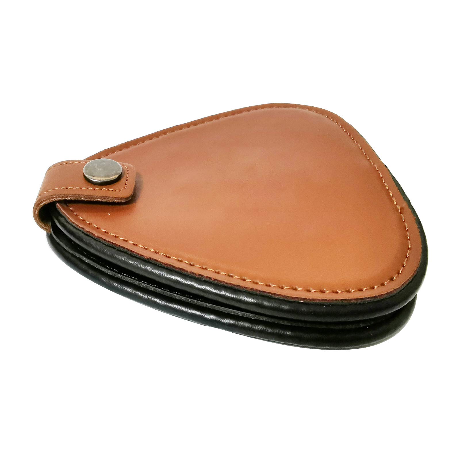 RAUYIVANY Guitar Pick Holder Case with 22 Picks, inner-outer layer Pure Leather for Storage 22 Slots Various Thickness Picks Pouch. Guitarist Gift